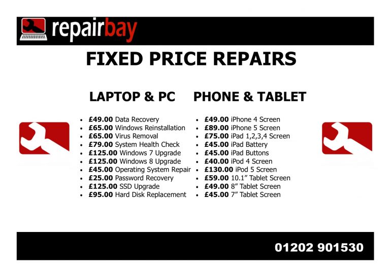 Price List - Repair Bay